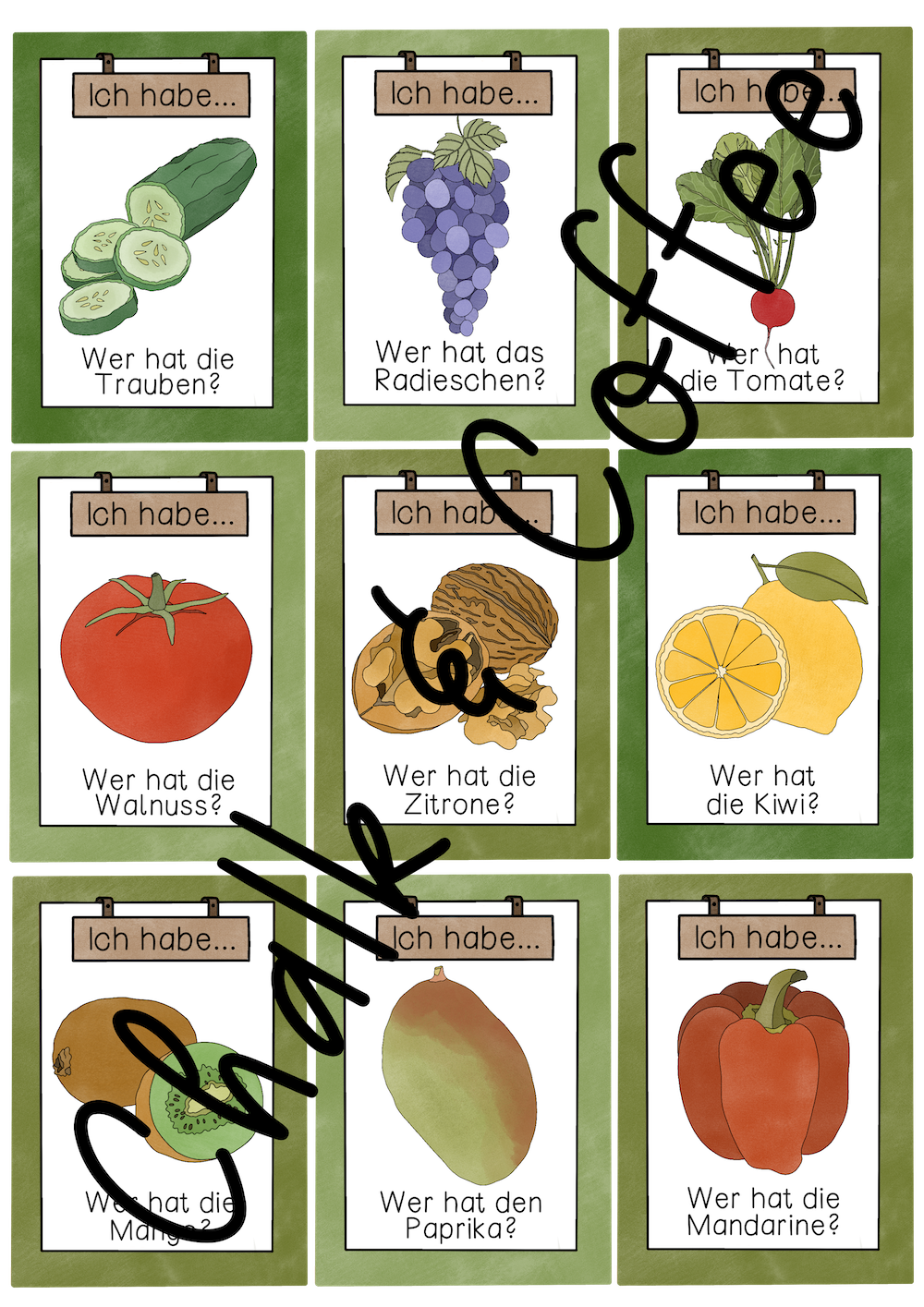 Ich habe...? Wer hat...? Obst und Gemüse - Lernspiel (PDF) – Chalk & Coffee